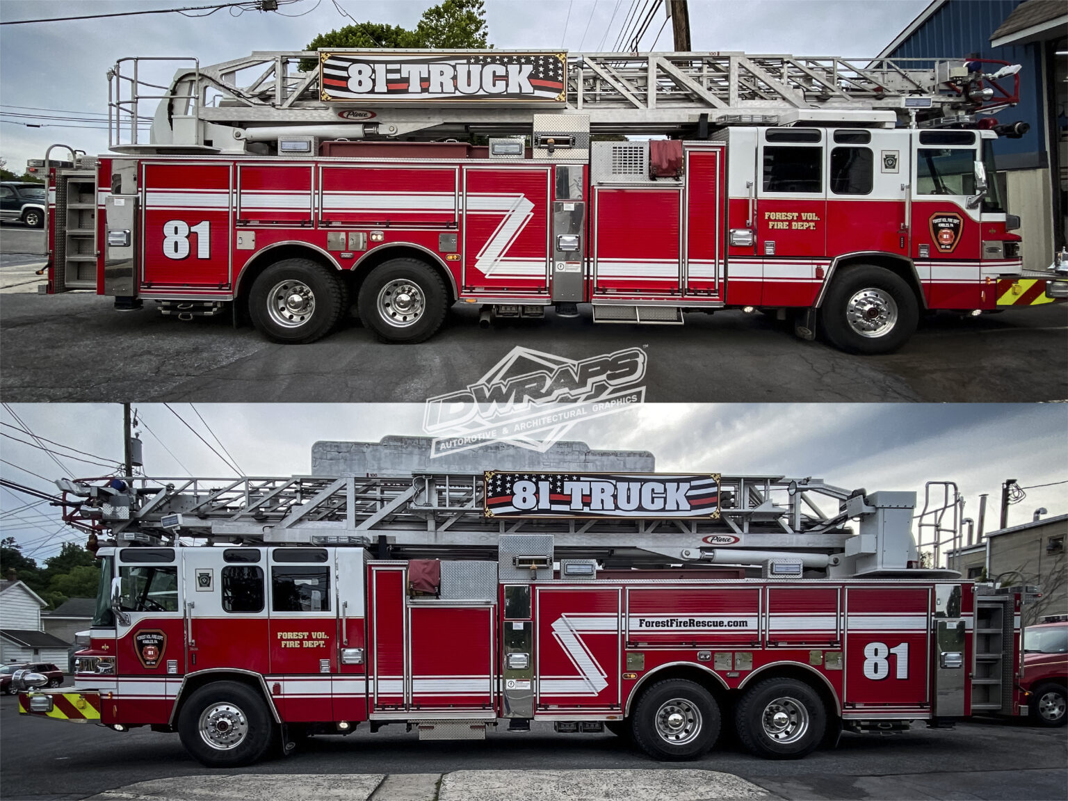 Fiery Fresh Firetruck Wrap | 3M Vinyl Wrap for Cars, Trailers & Wall ...